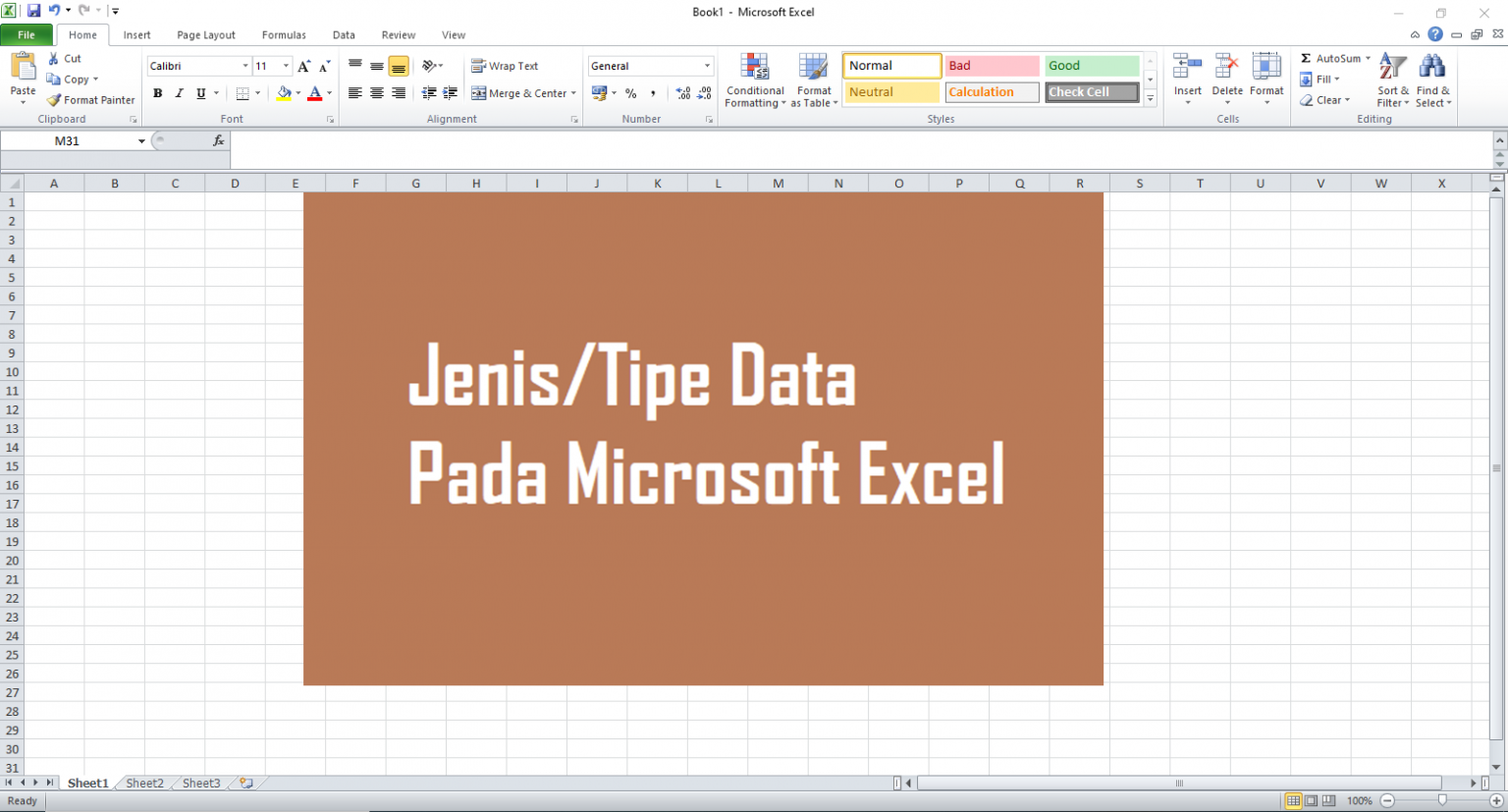Jenis/Tipe Data Pada Microsoft Excel - ruanglab.id